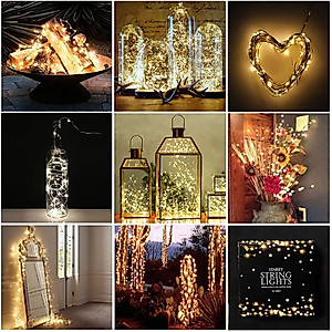Led Fairy Lights Battery Operated Mini Battery Powered Silver Wire Starry Fairy Lights for Bedroom, Christmas, Parties, Wedding, Centerpiece, Decoration (Blue)