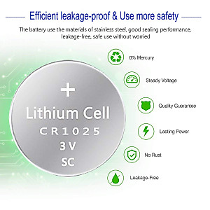 UOGTNON CR1025 3V Lithium Battery (10 - Pack)