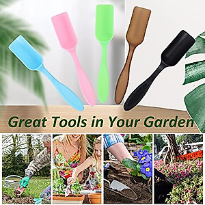 Qioly 10 PCS Plastic Mini Gardening Shovel Spoons Soil Scoops, Cultivation Digging Transplanting Tools for Succulents Potted Flowers, Bath Salt Spoons/ Washing Powder Scoops/ Loose Tea-Leaf Scoops