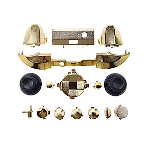 Chrome Plating Buttons Replacement for Xbox Series S Xbox Series X Controller LB RB LT RT Bumpers Triggers D-pad ABXY Start Back Keys (Chrome Gold)
