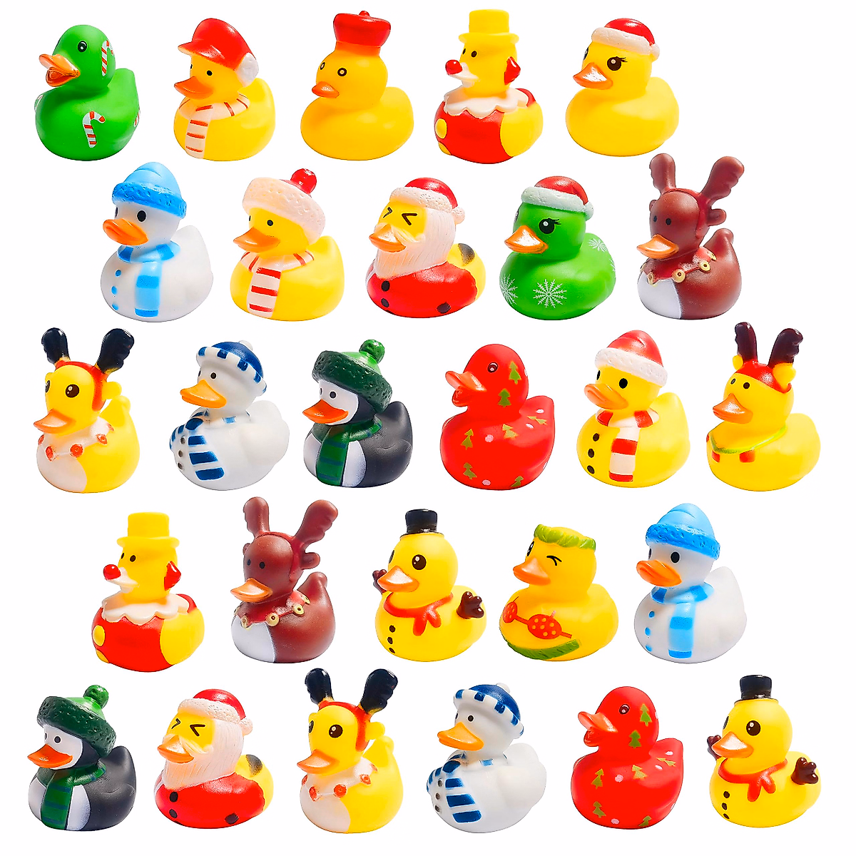27 PCS Christmas Rubber Ducks Baby Showers Accessories Jeep Bath Toys for Kids Christmas Party Favors,Gift Exchange,Christmas Stocking Stuffers(Christmas)