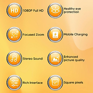 Portable HD 1080P Mini Projector for Movies and Gaming, Compact and Lightweight, USB and Connectivity, Ideal for Travel, Camping, and Home Entertainment (US Plug)