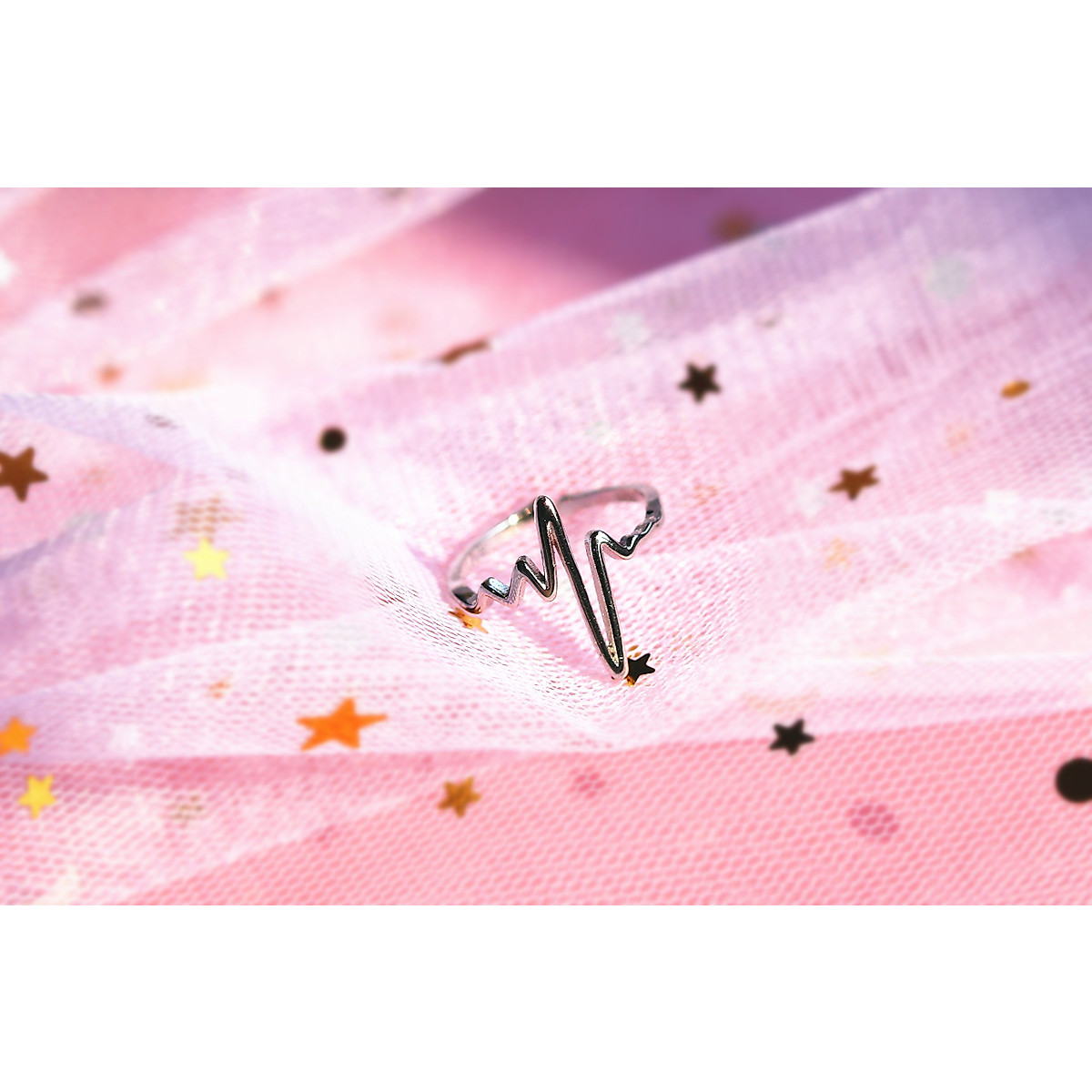 Helen de Lete Innovative Heart Beat Sterling Silver Open Ring