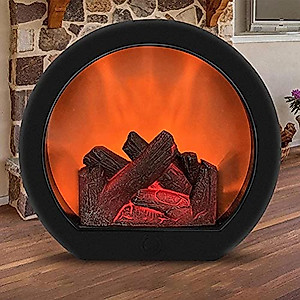 Zhongdawei Fireplace Lamp, LED Fireplace Lantern Touch Switch Simulation LED Desk Stove LED Lantern with Realistic Flame Realistic Fireplace Lantern Fireplace Lamp