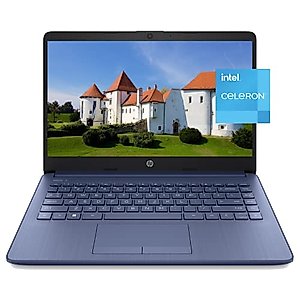HP Newest Stream 14" HD Laptop, Intel Celeron Quad-Core Processor, 16GB DDR4 RAM, 64GB eMMC, 1 Year Office 365, WiFi, Bluetooth, HDMI, RJ-45, Webcam, USB Type-A&C, w/GM Accessories