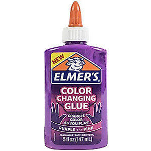 Elmer's Color Changing Liquid Glue | Makes Slime That Changes Color As You Play, Pink to Purple, 5 oz.