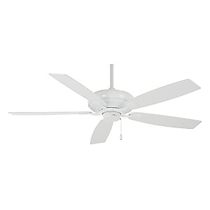 MINKA-AIRE F551-WH Watt 60 Inch Energy Star Rated Ceiling Fan with DC Motor and 4 Speed Pull Chain in White Finish