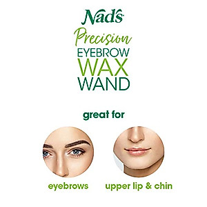 Nad's Eyebrow Shaper Wax Kit Eyebrow Facial Hair Removal Delicate Areas Cotton Strips, Cleansing Wipes, 0.2 Ounce (Pack of 1)