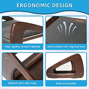 Fanwer 6 Height Adjustable Foot Rest for Under Desk at Work, Ergonomic Foot Stool with Massage Rollers, Ergonomic Tilted Footrest Foot Massager for Home Office Work