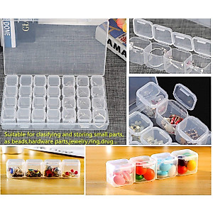 Diamond Painting Embroidery Box 2 Pack 28 Grids Plastic Storage Containers Adjustable Bead Case