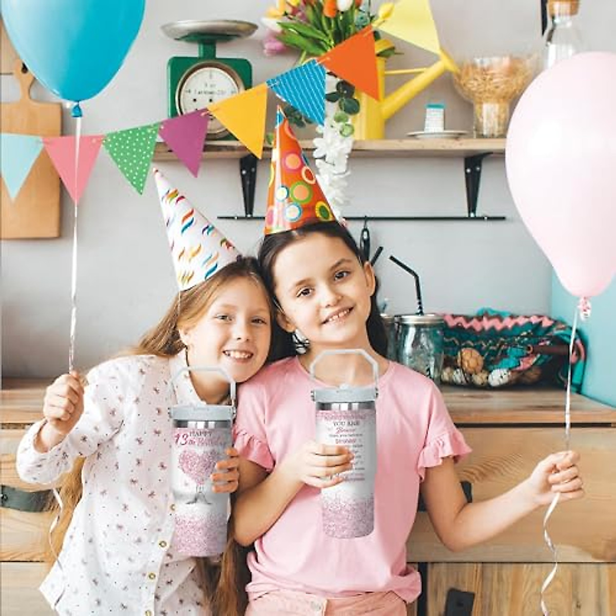 13 Year Old Girl Birthday Gift Ideas 40oz Tumbler Birthday Gift for 13 Year Old Girl, 13th Birthday Gifts for Girls, Birthdays Gifts for 13 Year Old Girls, Stainless Steel Cup with Handle & Straw