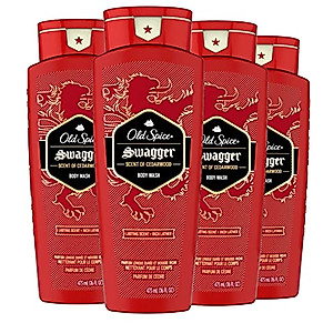 Old Spice Men's Body Wash Swagger Scent, 24/7 Shower Freshness, 16 Fl Oz (Pack of 4)