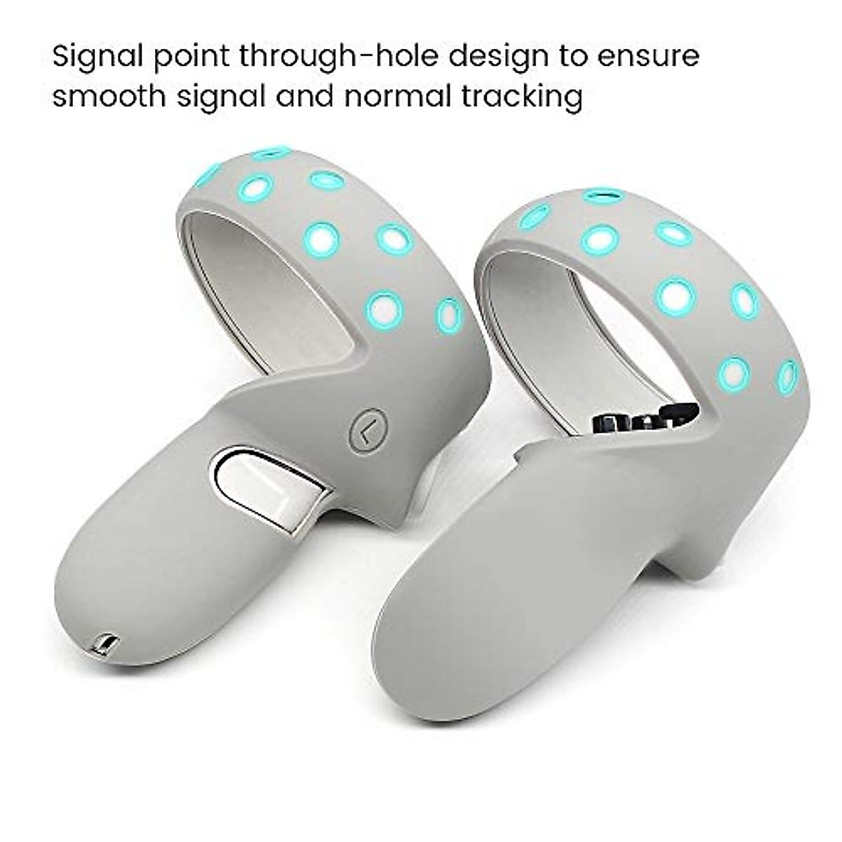 Touch Controller Grip Cover +Lens Cover for Quest 2,Silicone Anti-Throw Handle Protective Sleeve for Quest 2