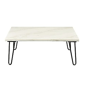 ACME Furniture Coffee Table, White Marble and Black