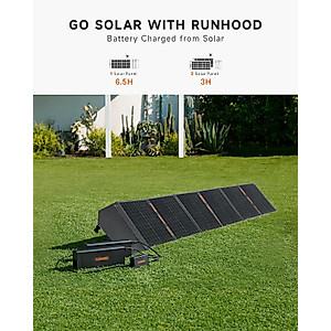 Runhood Solar Generator Rallye 600 Plus, 1296Wh Power Station With Solar Panel & 4 Hot Swappable Batteries, 110V/600W AC Outlet for Outdoors Camping, Home Use, Emergency, CPAP