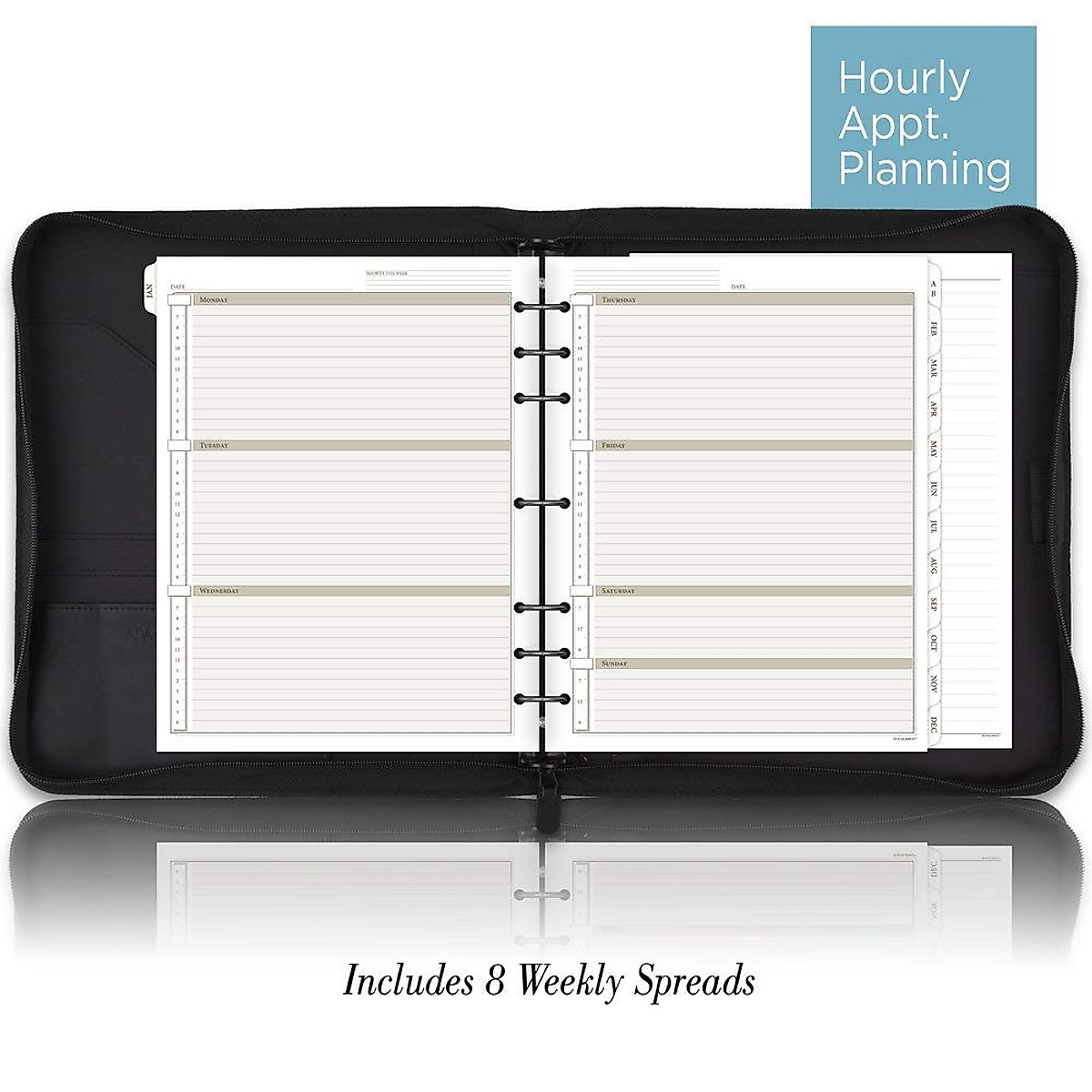 AT-A-GLANCE Genuine Leather Undated Starter Set, Folio Size, Black (038-0540-05)