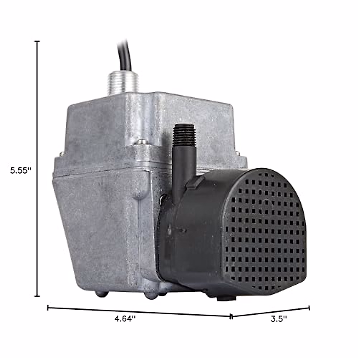 Little Giant 2E-NYS 115 Volt, 1/40 HP, 300 GPH, Cast Aluminum Submersible Parts Washer Pump for Unheated Stoddard Solvent or Deodorized Kerosene with 6-Ft. Power Cord (Plug-less), Grey, 502020