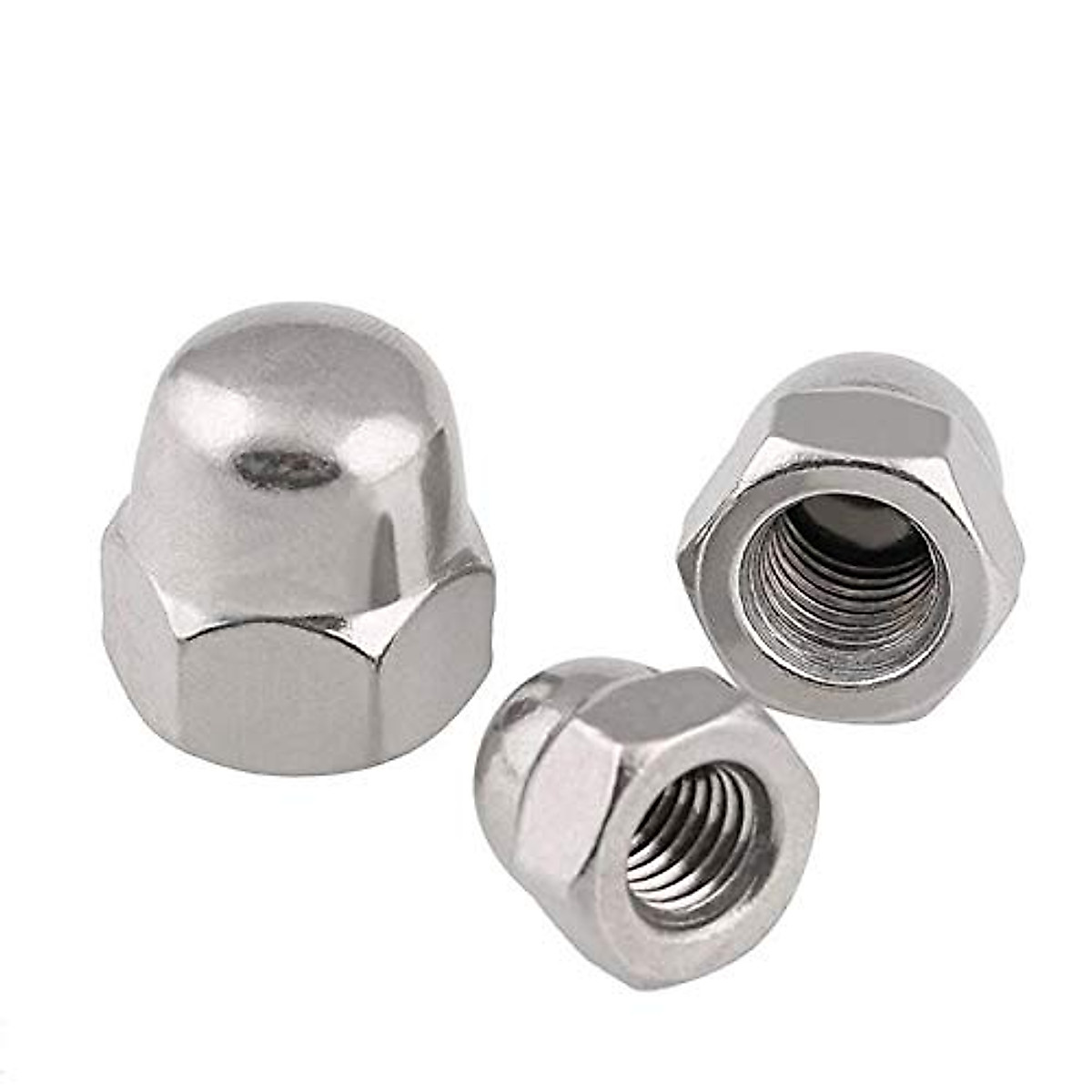 EPMANN Hex Acorn Nut UNC 8#, 10#, 1/4", 5/16", 3/8" 304 Stainless Steel Hexagon Decorative Semicircle Cap Cover Nuts Dome Nuts (Color : 5/16''-18 2pcs)