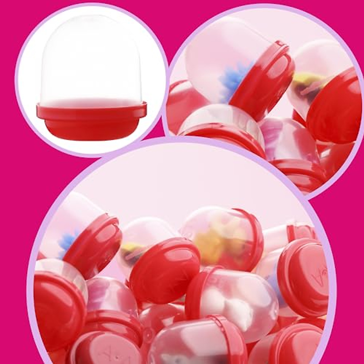 Vending Machine Capsules - 1.1 Inch Tiny Frosty Clear-Colored Acorn Capsules - 30 Pcs Empty Toy Capsules - Plastic Capsules for Toys - 28 mm Prize Machine Capsules - Small Colored Containers