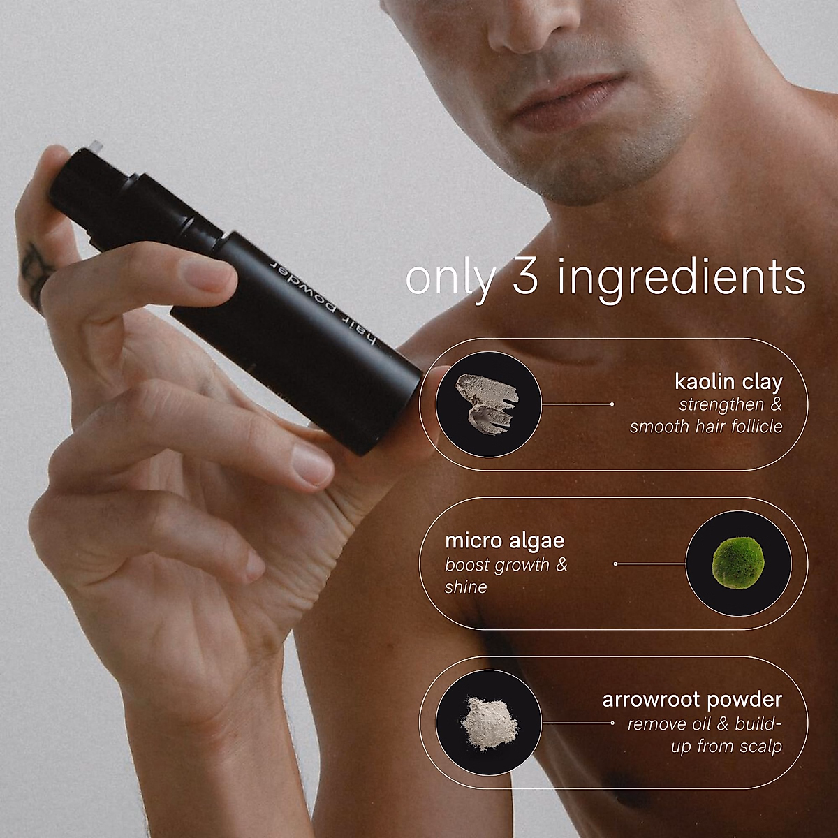 Jack Henry Dry Shampoo Powder (2oz) - Unscented, Alcohol-Free, Plant-Based Formula for All Hair Types with Kaolin Clay, Micro Algae, & Arrowroot