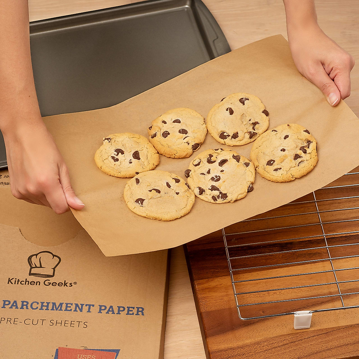 Parchment Paper Baking Sheets Unbleached Non-Stick Precut 12x16 Inches Will Not Curl Pack of 200