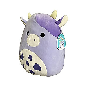 Squishmallows Official Kellytoy Squishy Soft Plush Toy Animal (14 Inch, Bubba The Purple Cow)