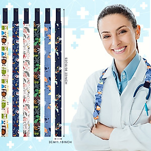 6 Pieces Stethoscope Cover Scrunchie 6 Kinds of Patterns Colors Cloth Stethoscope Sleeve Compatible with Your Stethoscope or Others with Removable Tube Stethoscope Covers for Nurses Doctors