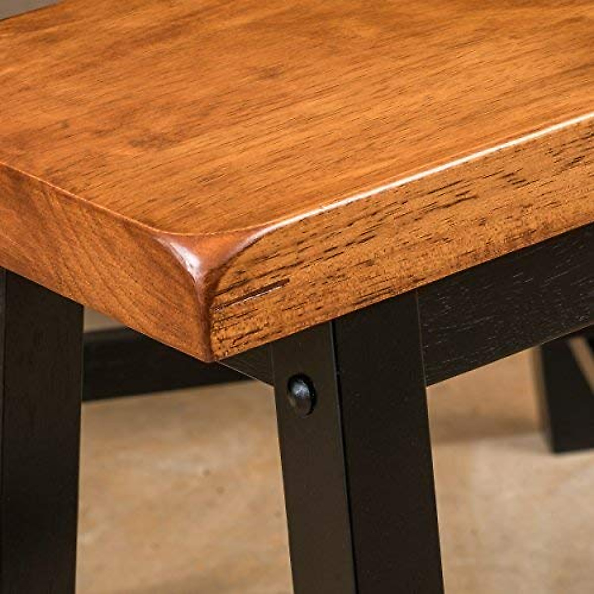 Christopher Knight Home Pomeroy 24" Saddle Benches, 2-Pcs Set, Walnut / Black