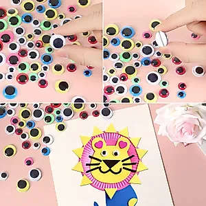 ZZHXSM 1700pcs Googly Wiggle Eyes for Craft Sticker Eyes, Multi Colors and Sizes, Self Adhesive