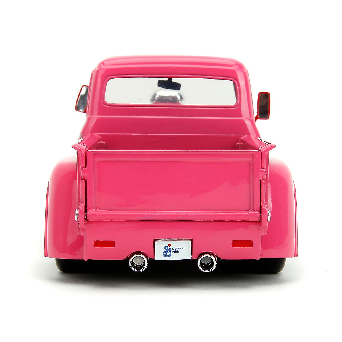 1956 F-100 Pickup Truck Pink with Graphics and Franken Berry Diecast Figure Franken Berry Hollywood Rides Series 1/24 Diecast Model Car by Jada 32025