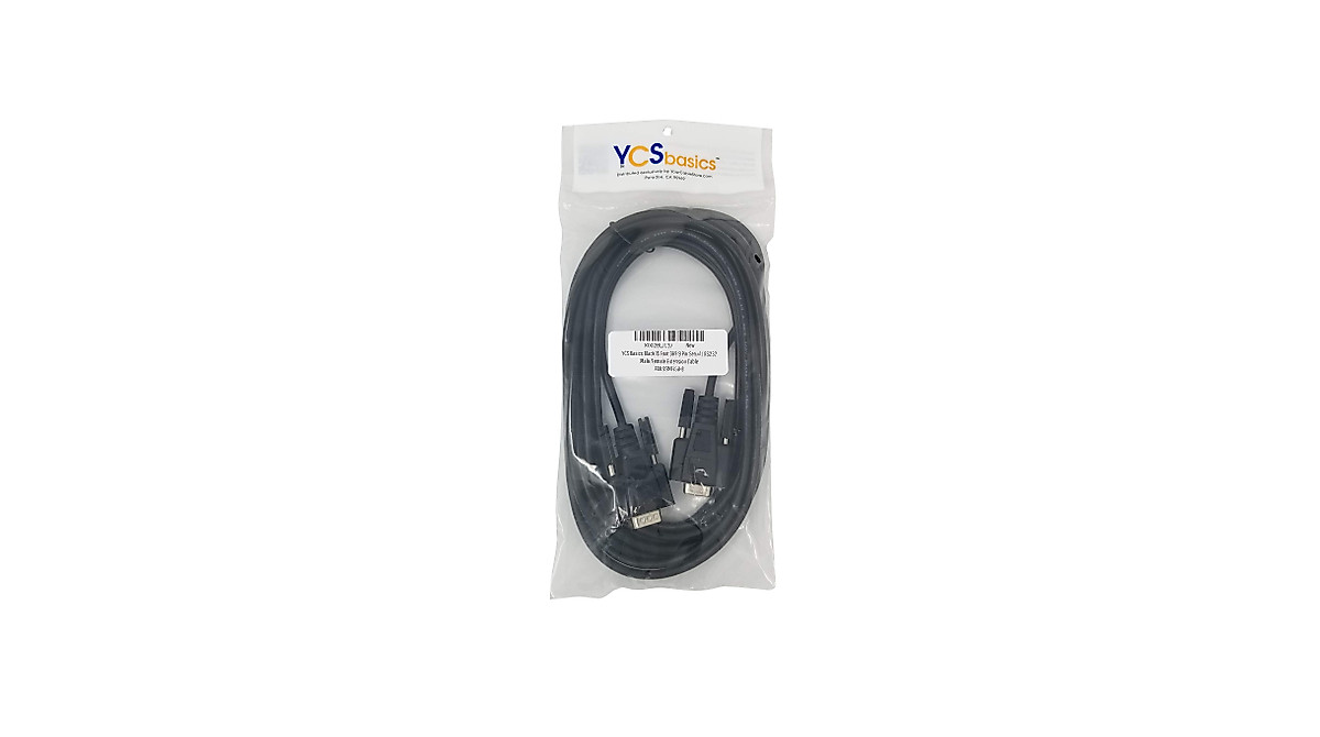 YCS Basics Black 15 Ft RS232 Extension Cable - Clear Connection