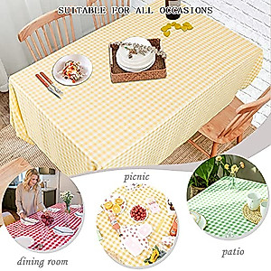 Buffelo Check Table Cloth Check Tablecloth Linen Buffalo Check Tablecloth Rustic Tablecloth (54*54", Yellow and White)