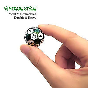 UONUOT 7pcs DND Football Metal Dice Set D&D Polyhedral Dice for Dungeons and Dragons Role Playing Dice Games RPGs (Green)