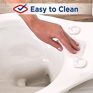 Clorox Round Wood Toilet Seat with Easy-Off Hinges-Wiggle Free Design ‎16.54 x 16.5 x 0.99 inches