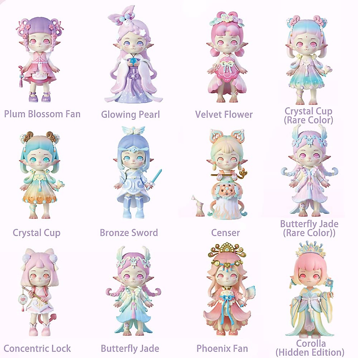 Aven Rabbit ROOYIE Treasures Series Blind Box Toy Mystery Box Cute Collectible Figures Action Kawaii Model Girl Birthday Surprise Random Trendy Toys Room Desktop Decroration (1 Pack)