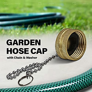 Supply Giant H69-56DX-10 Garden Hose Cap W/Chain & Washer, 3/4" FH, Brass 10 Pack