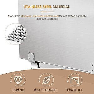 Stainless Steel Commercial Deep Fryer Splash Guard 20-1/2" W X 18" H Side Splash Universal fit clips stop oil from splattering, pack of 2