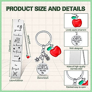 Hinly 12 Pcs Teacher Keychain and Bookmark Teacher Appreciation Gift Set for Women Men 6 Teacher Keychain and 6 Teacher Bookmark, End of Year Thank You Gifts for Teacher