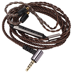 VBESTLIFE Headphone Cable Headphone Upgrade Cable 3.5mm/A2DC Plug Earphone Replacement Cord with Mic Wire Control for CKS1100 E40 E50 E70 LS200