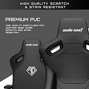 Anda Seat Kaiser Frontier Black PVC Leather Gaming Chair - XL Premium Ergonomic Gamer Chair for Adults, Video Game Chairs with Memory Foam Neck Pillow & Lumbar Back Support - Office Computer Seat