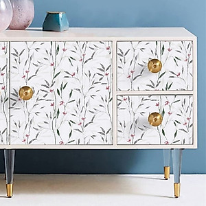 Shelf Drawer Liner Floral and Leaf Wallpaper Contact Paper Self-Adhesive Removable Rustic Wallpaper for Wall Film