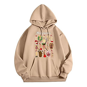 Mens Ugliest Christmas Sweatshirt Crewneck Long Sleeve Shirts Funny Printed Oversized Hoodie Pullover With Pocket Family Mens Christmas Gray Crewneck