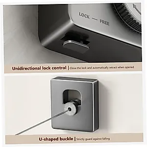 Retractable Clothesline Outdoor 14Ft Laundry Line 44lbs Heavy Duty Clothes Drying Line No Drilling Wall Mounted Clothesline with Lock to Prevent Sagging, Retractable Clothesline, Retractable Clothes