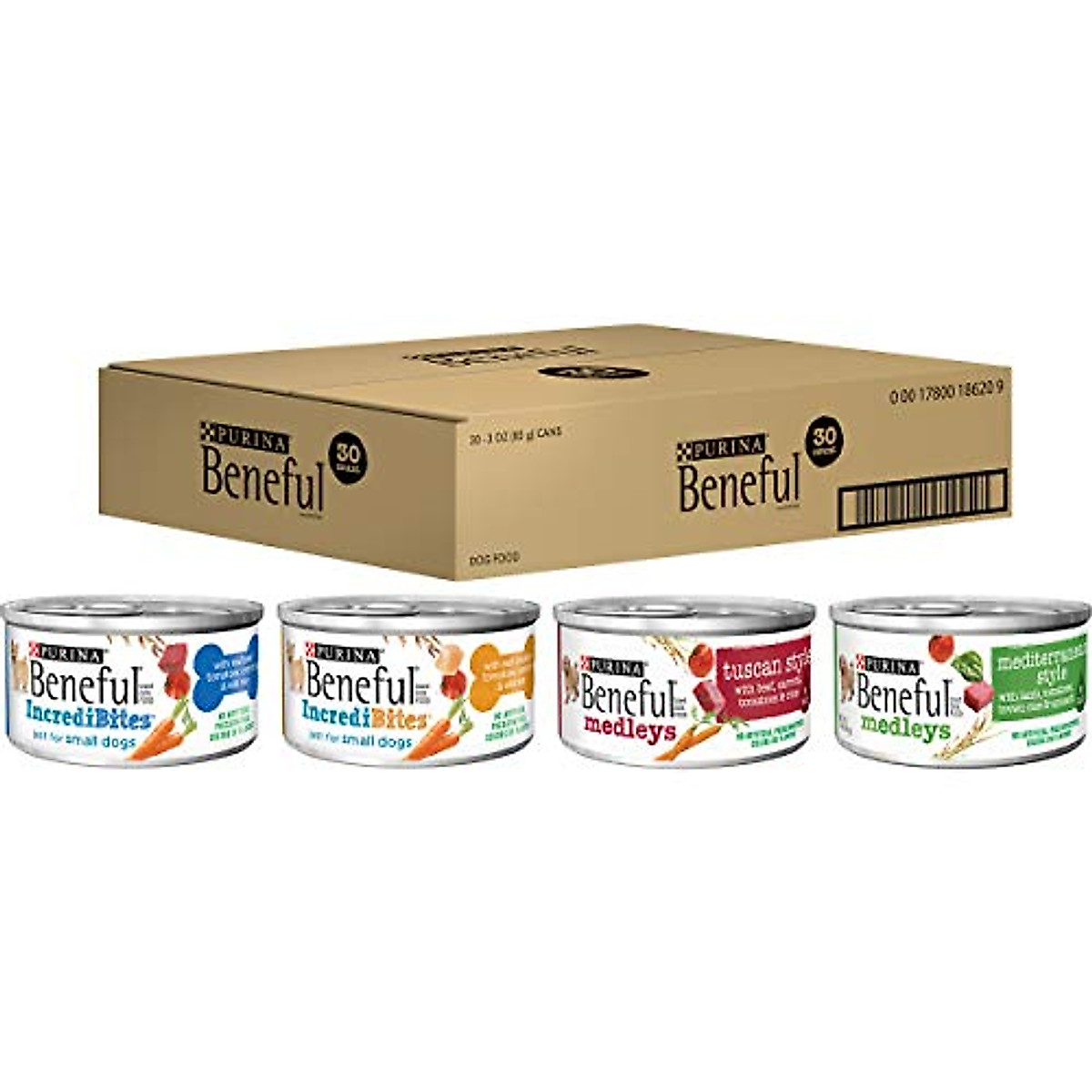 Beneful Purina Wet Dog Food Variety Pack, Incredibites & Medleys - (30) 3 oz. Cans