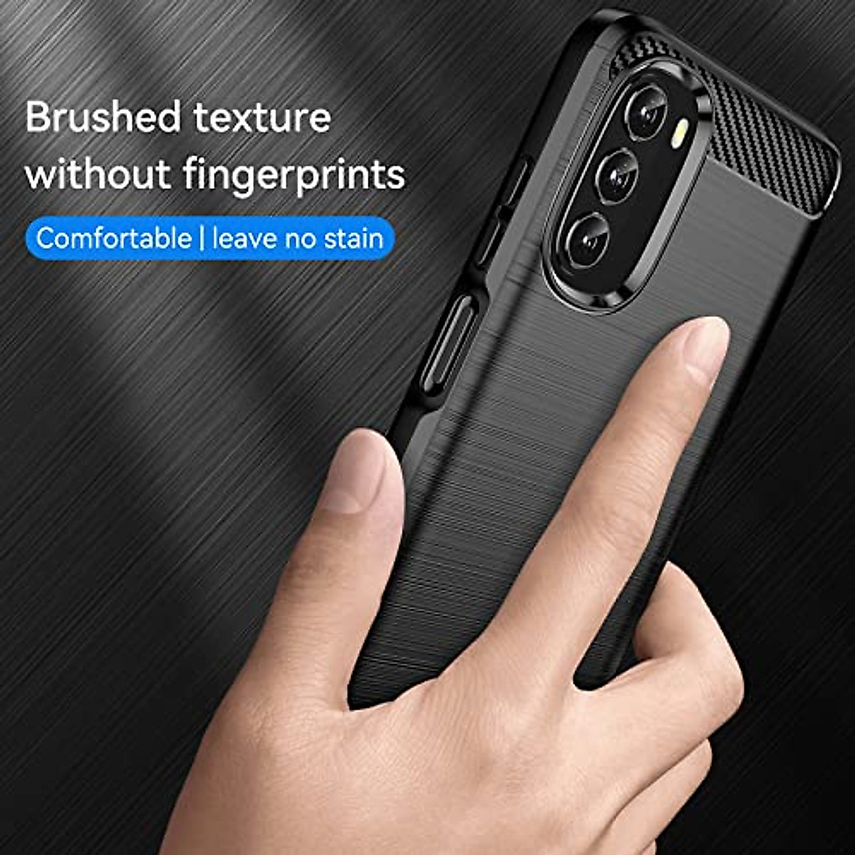 Moto G 5G Case (2022) with HD Screen Protector, MAIKEZI Non-Slip Shock-Absorption TPU Bumper, Soft Rubber Protective Cover - Black