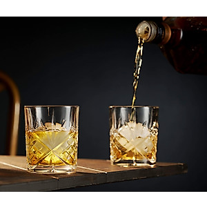 Godinger Whiskey Glasses and Sphere Ice Ball Maker Ice Mold Whiskey Chilling Barware Set, Drinking Glasses, Rocks Glasses, Gifts for Men - Set of 2