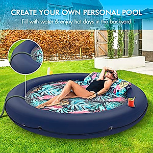 LUSVNEX Tanning Pool Lounger Float, Suntan Tub for Sunbathing, Inflatable Pool Floats Adult Size for Outdoor, Backyard, Swimming Pool