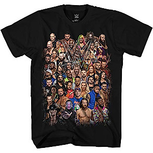 Group Shot John Cena WWE Big Show AJ Styles Daniel Bryan Adult Men's Graphic Tee T-Shirt (Black, Large)