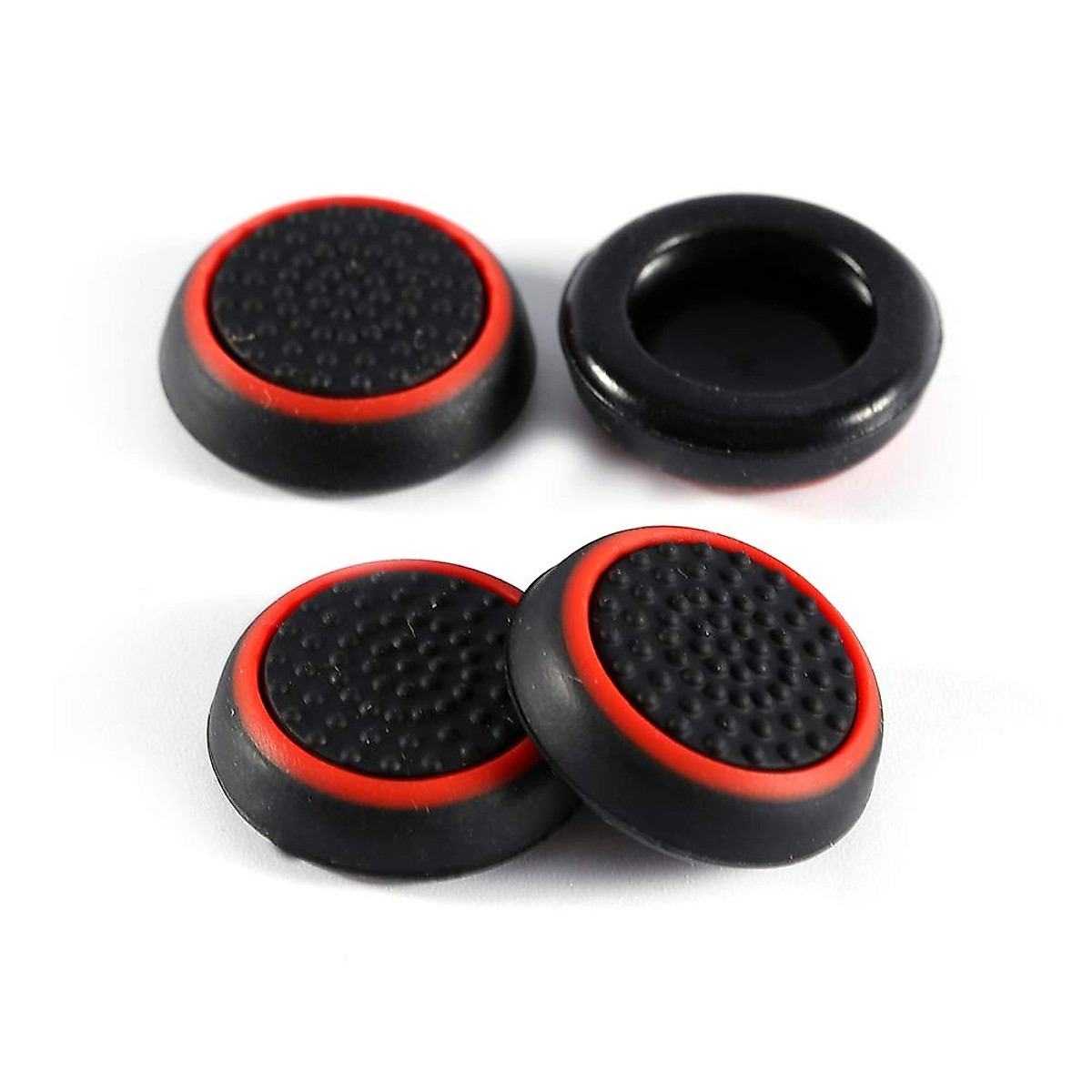 070 Cover Cap 4Pcs Replacement Silicone Controller Thumb Stick Grip Cover Joystick Cap for PS3 PS4 Xbox Thumb Stick Cover (red)