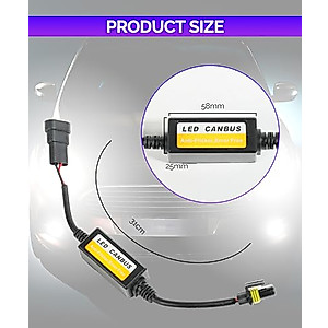 RACOONA LED Headlight Decoder, H13/9008 H1/H3 H11/H8/H9 9006/HB4/9012 Warning Error Decoder Canceller Capacitors Resistor,Car Accessories Anti Flicker Harness for LED Headlight Systems (9006/HB4/9012)